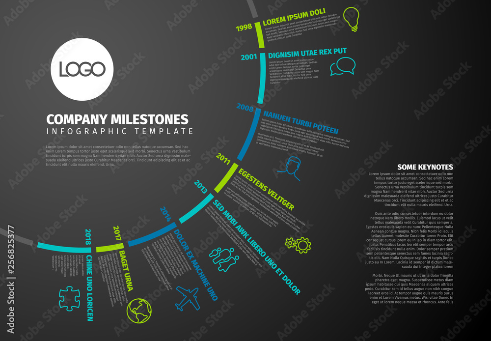 Infographic circular timeline template Stock Vector | Adobe Stock