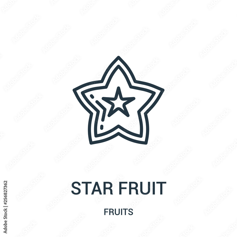 star fruit icon vector from fruits collection. Thin line star fruit ...