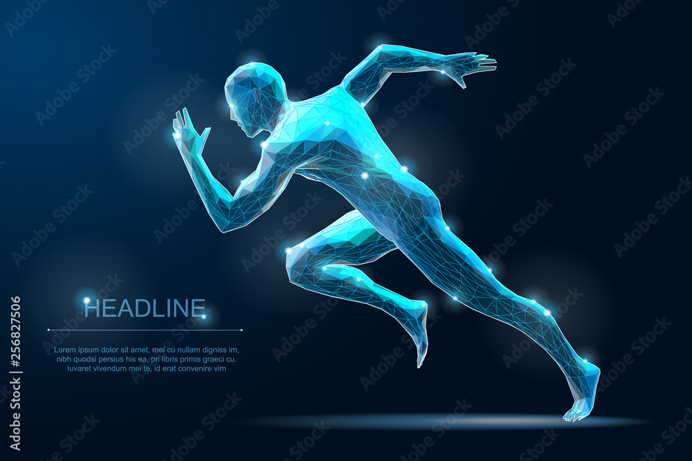 Sport Run Man. Sprinter illustration. Start moving pose Stock Vector ...