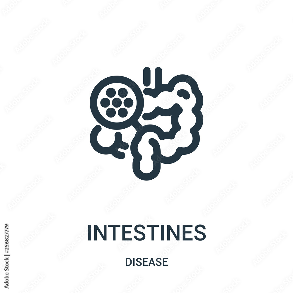 intestines icon vector from disease collection. Thin line intestines ...