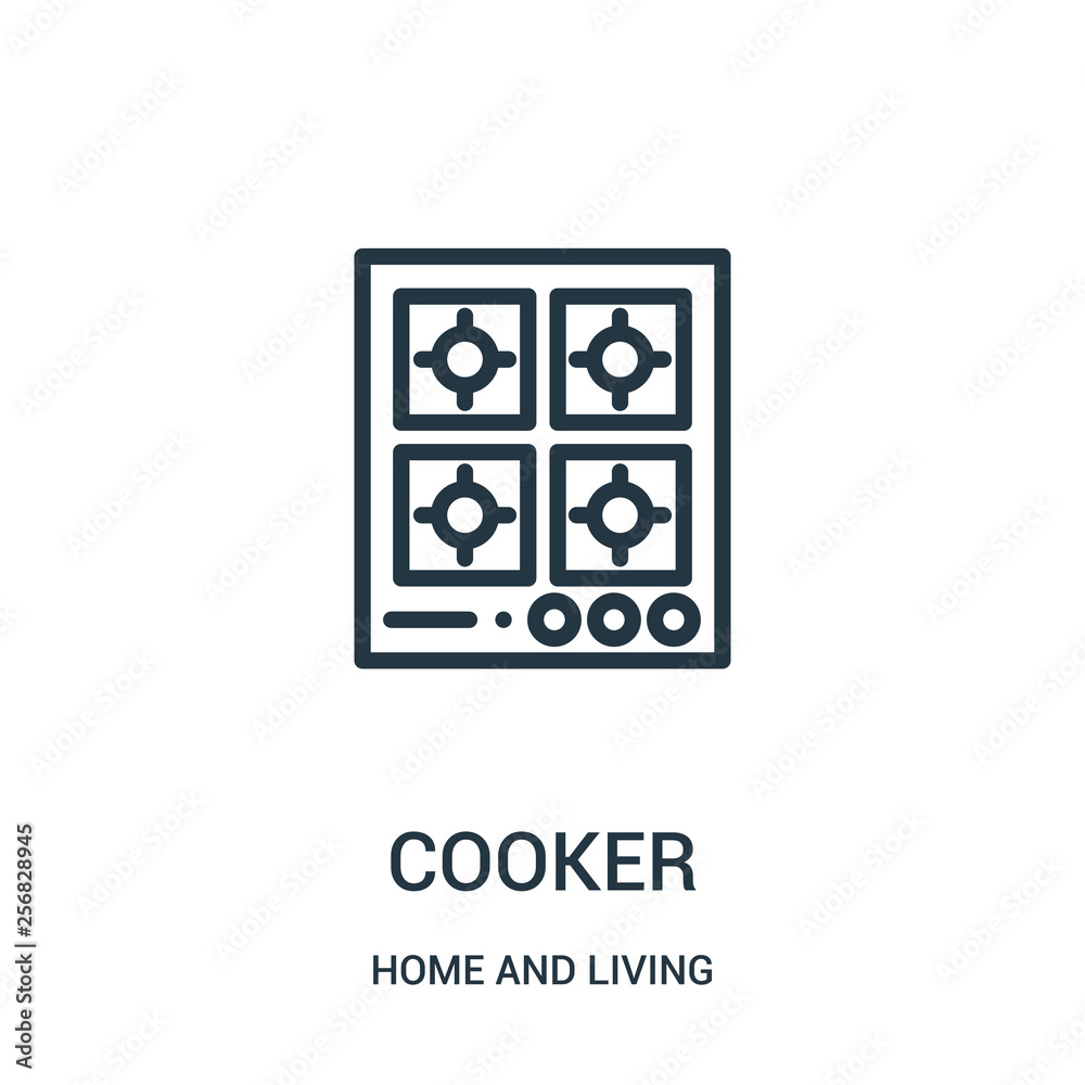 cooker icon vector from home and living collection. Thin line cooker ...