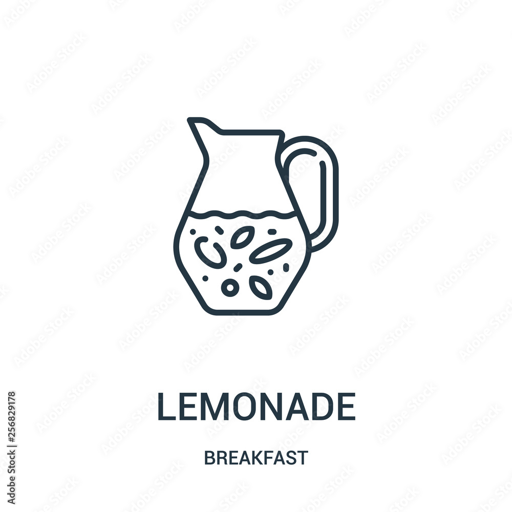 lemonade icon vector from breakfast collection. Thin line lemonade ...