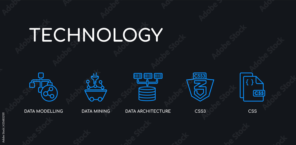 5 outline stroke blue css, css3, data architecture, data mining, data ...