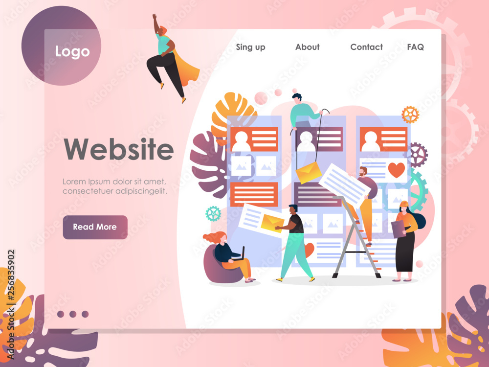 Web services vector website landing page design template Stock Vector ...