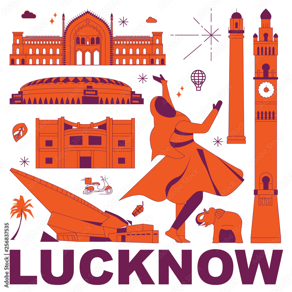 Lucknow culture travel set, famous architectures and specialties in ...