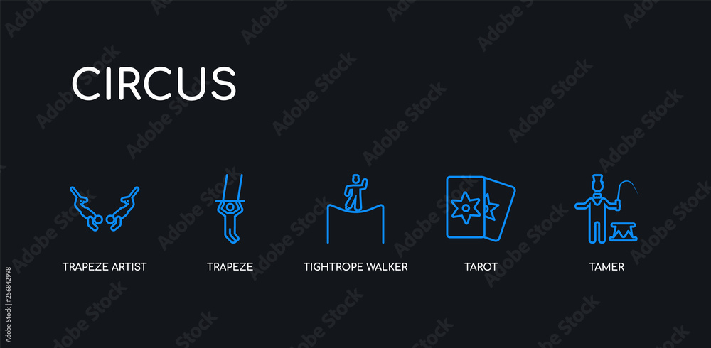 5 outline stroke blue tamer, tarot, tightrope walker, trapeze, trapeze ...