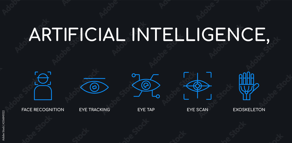 5 outline stroke blue exoskeleton, eye scan, eye tap, eye tracking ...