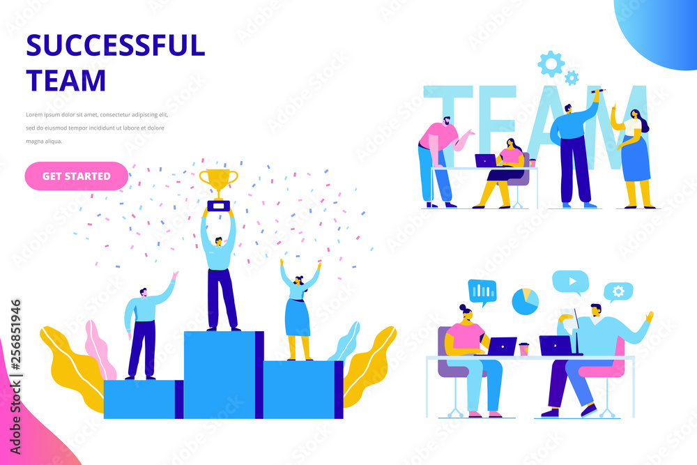 Creative team characters flat vector set. Discussion people. Office ...