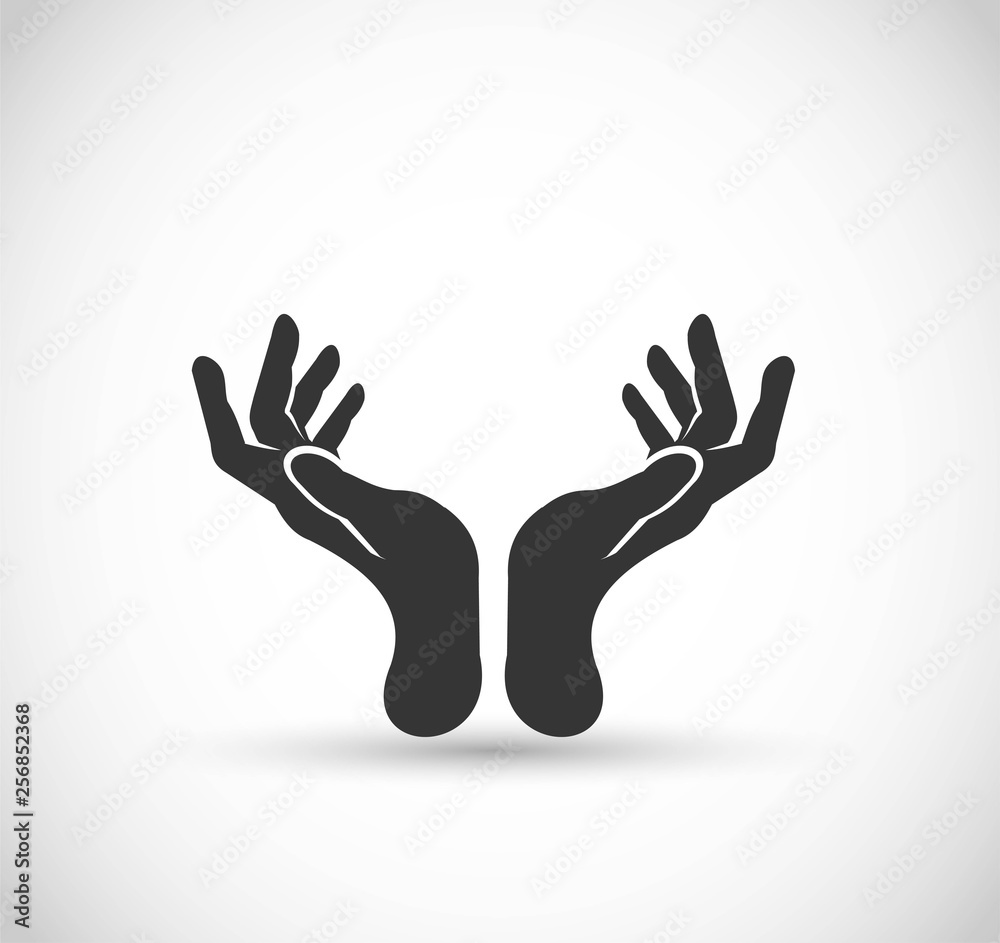 Two hands vector icon Stock Vector | Adobe Stock