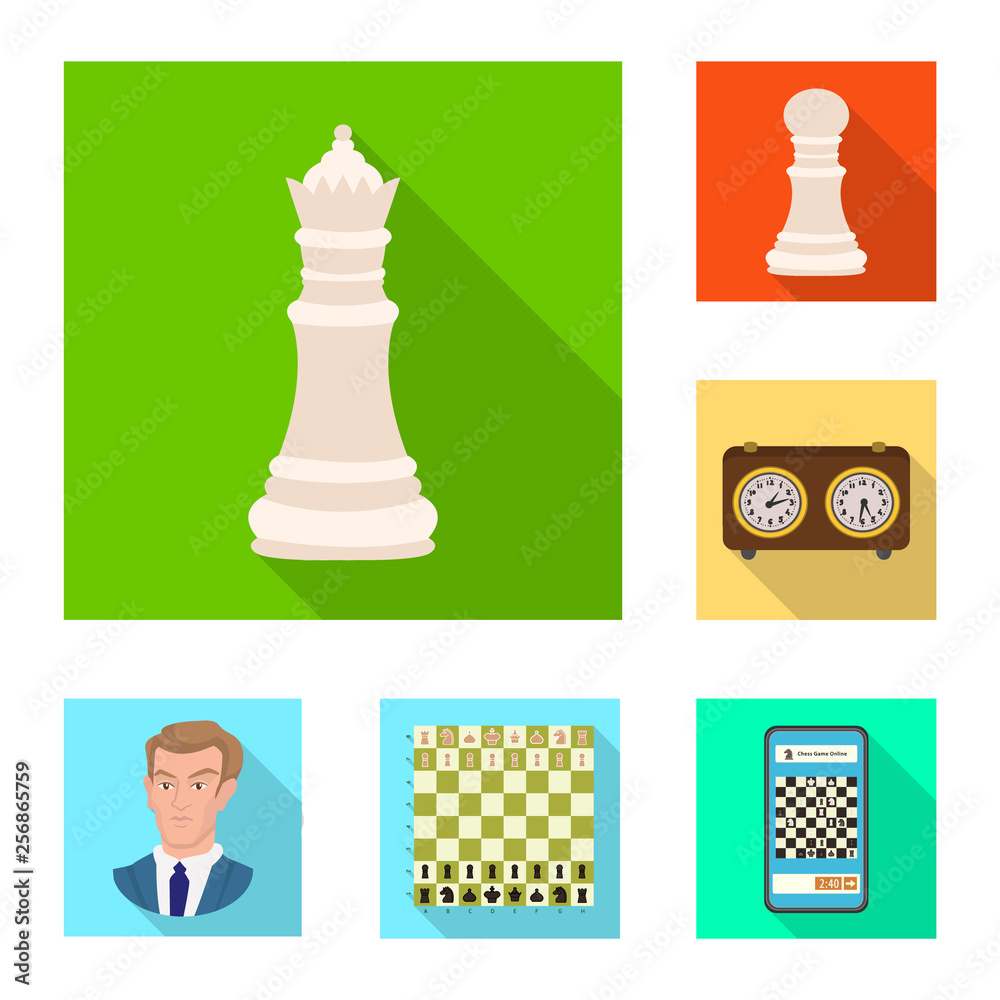 Vector illustration of checkmate and thin logo. Collection of checkmate ...