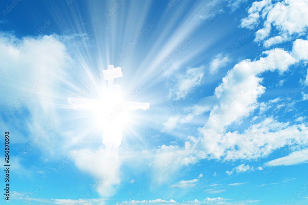 Jesus Christ in the sky with flashes of divine light _ Jesus Christ in ...