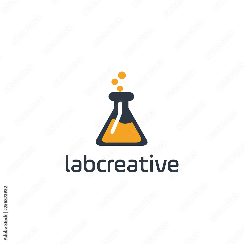 abstract lab logo design for branding identity. Vector image. Stock ...