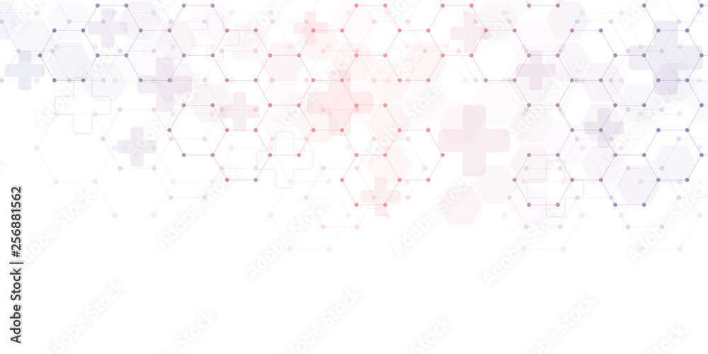 Abstract medical background with hexagons pattern. Concepts and ideas ...