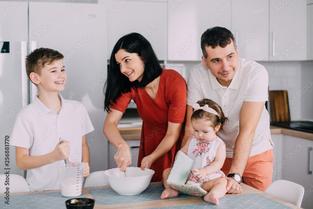 Family Making Dinner Together