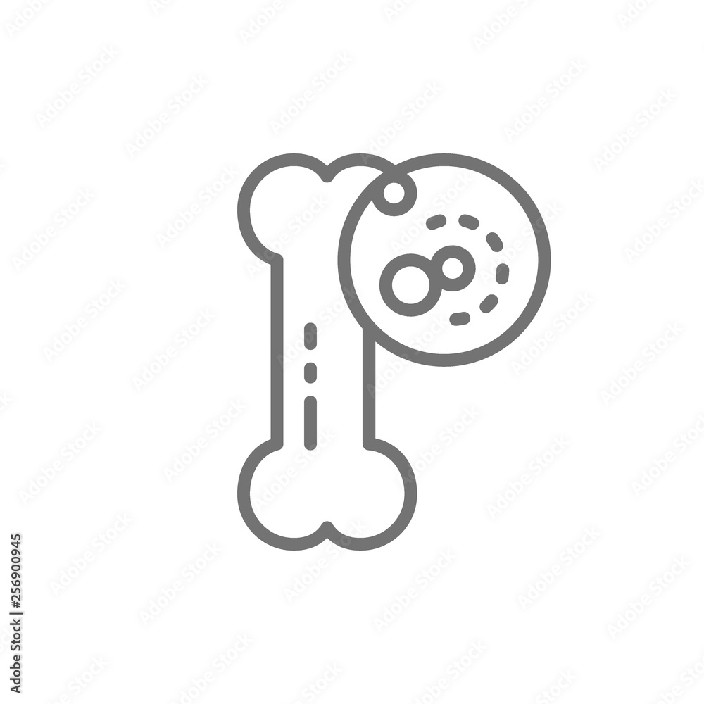 Bone cancer, sarcoma, malignant tumor, oncology line icon. Stock Vector ...