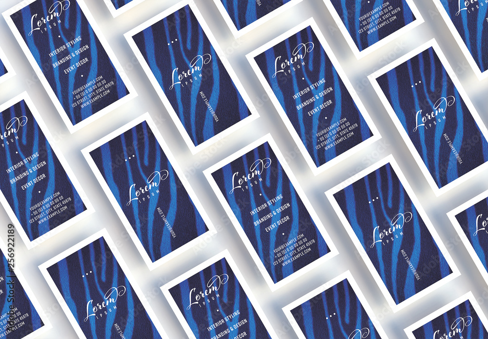 Business Card Layout with Zebra Pattern Stock Template | Adobe Stock