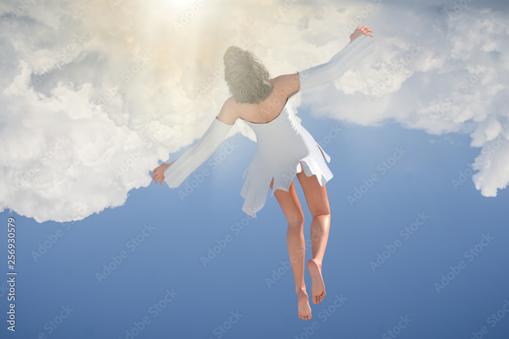 Soul leaving the body upon death and ascends to heaven. Afterlife ...