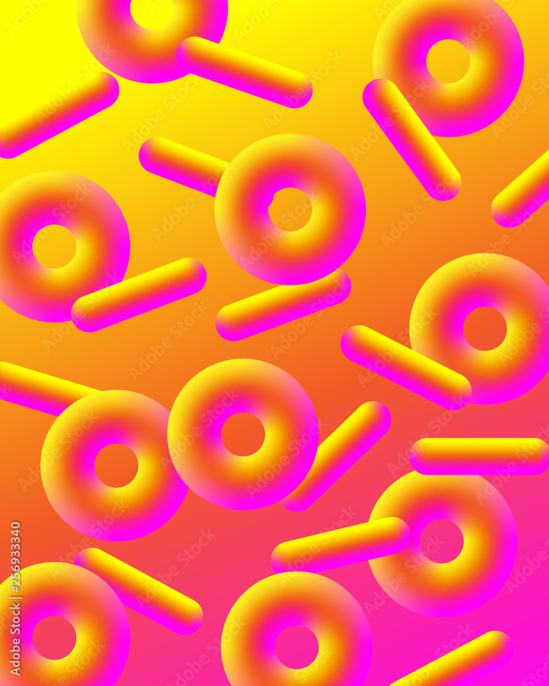 circle and strip geometry with colorful gradirnt Stock Vector | Adobe Stock