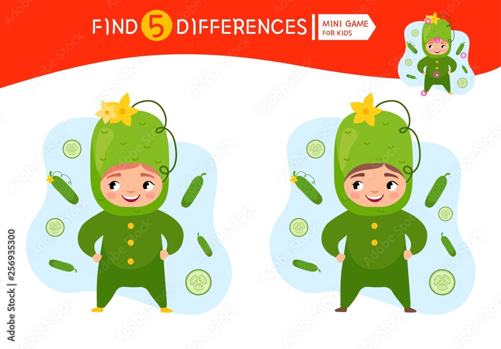 Find differences. Educational game for children. Cartoon vector ...