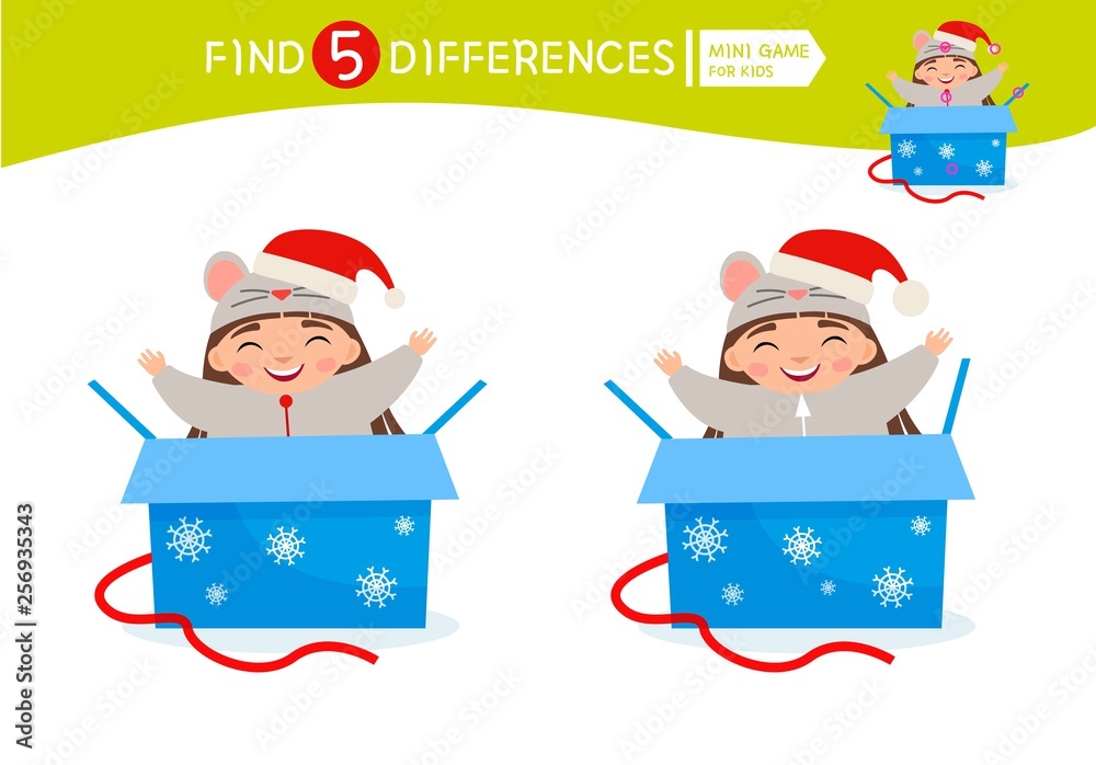 Find differences. Educational game for children. Cartoon vector ...