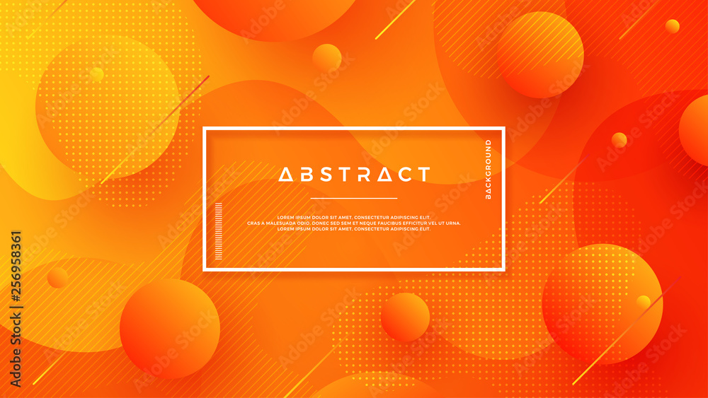 Dynamic textured background design in 3D style with orange color. Fluid ...