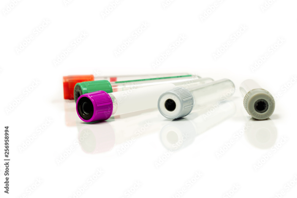 Colorful blood tubes for keep and safe blood collection to checkup ...