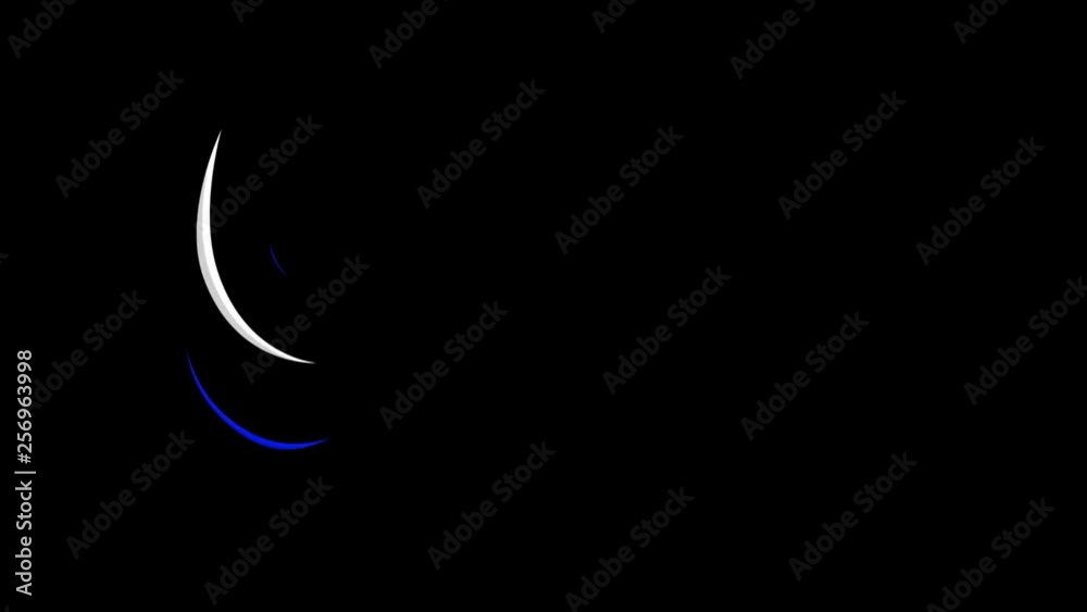 Shape line animation.Cartoon basic shape animation on black background ...