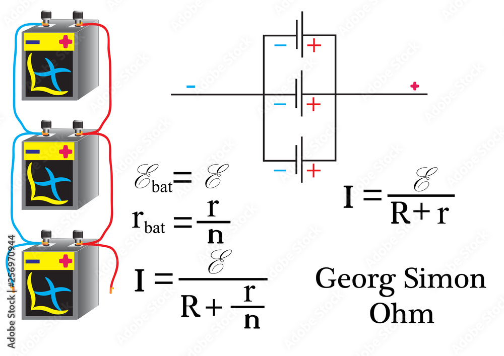 Vetor de Electrical scheme of the parallel connection of the current ...