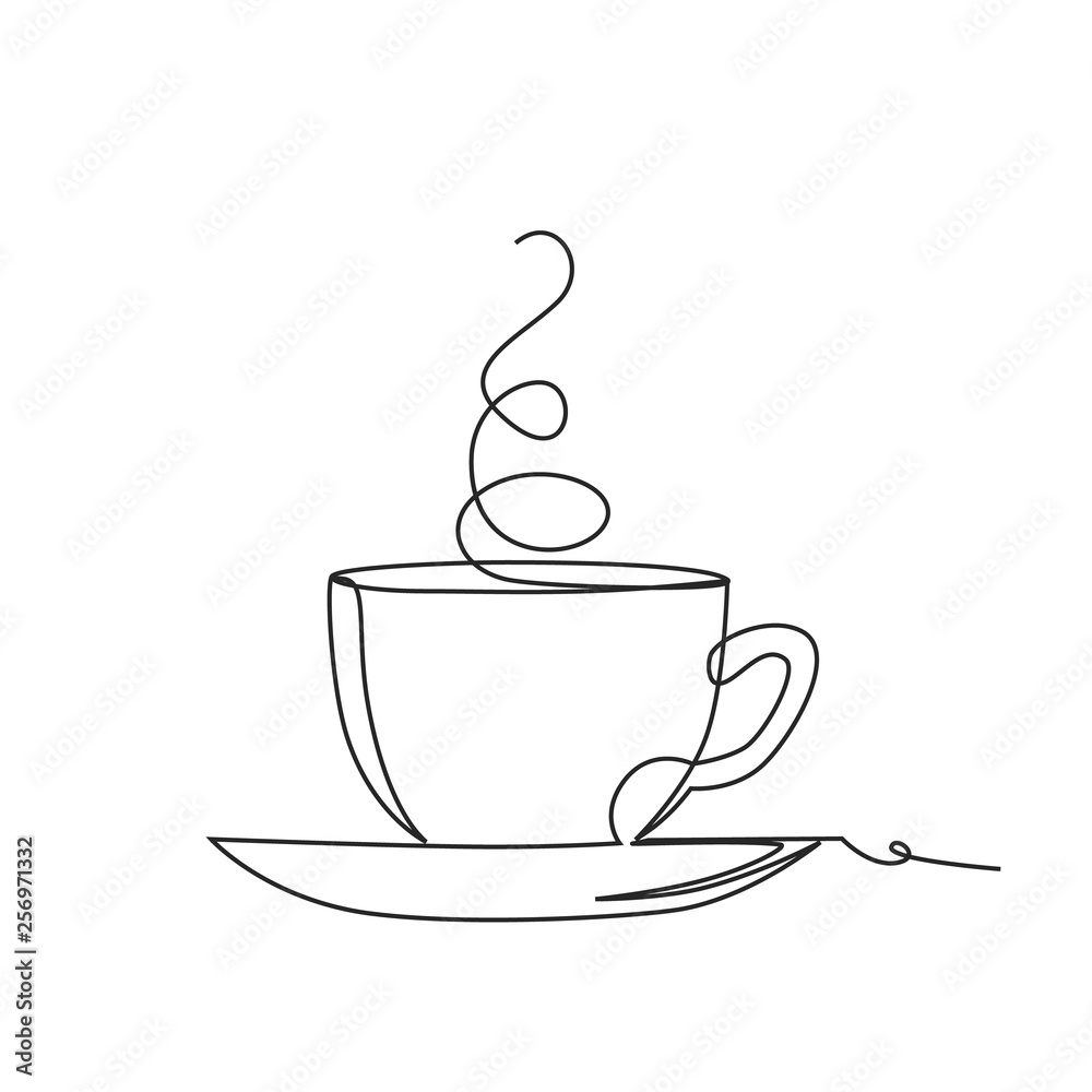 Steaming Cup Of Coffee Drawing