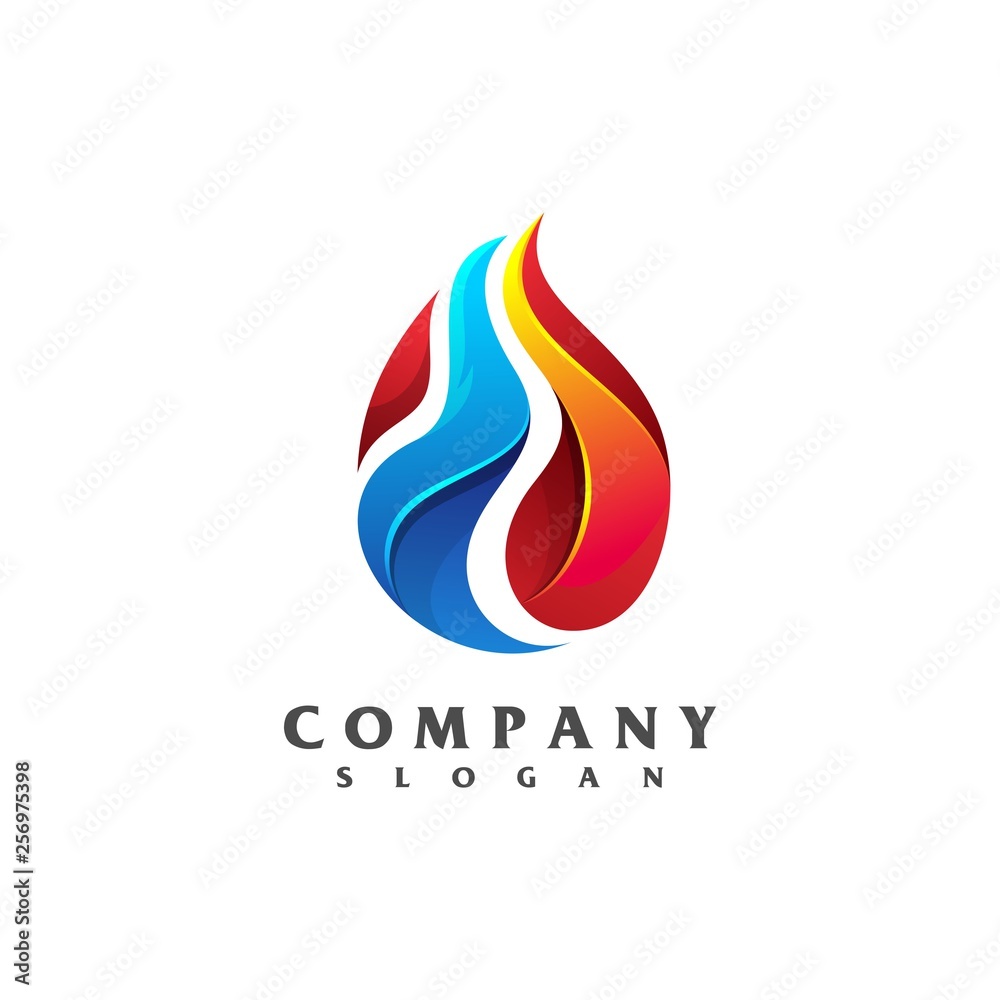 liquid fire logo vector Stock Vector | Adobe Stock