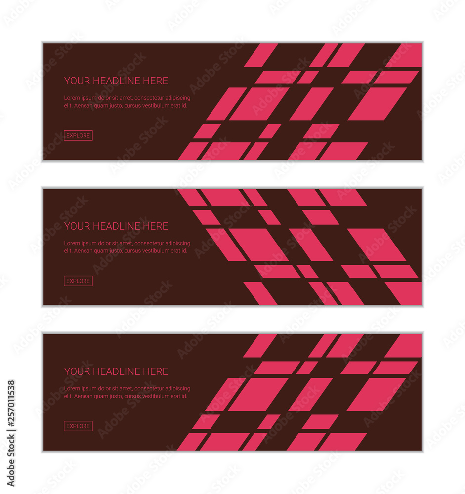 Web banner design template set consisting of abstract background ...