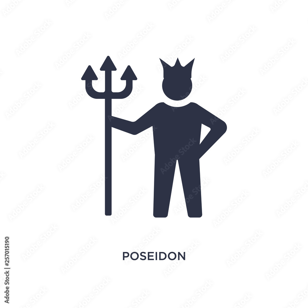 poseidon icon on white background. Simple element illustration from ...
