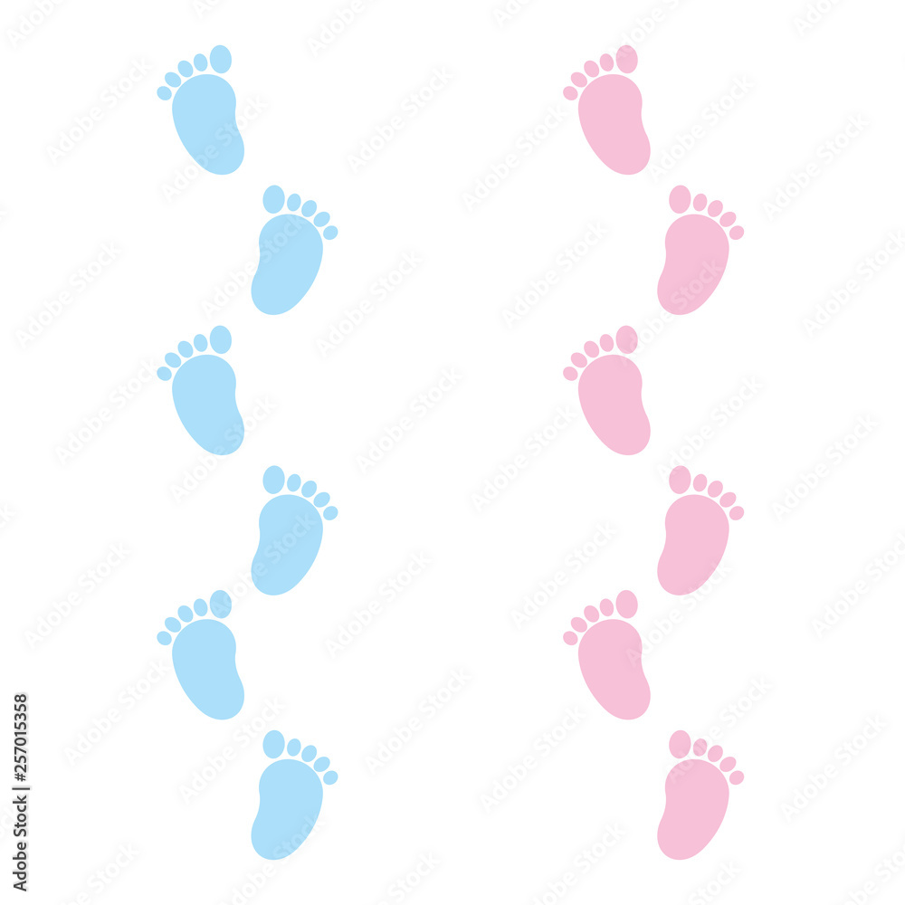 Girl and baby boy footprint vector Stock Vector | Adobe Stock