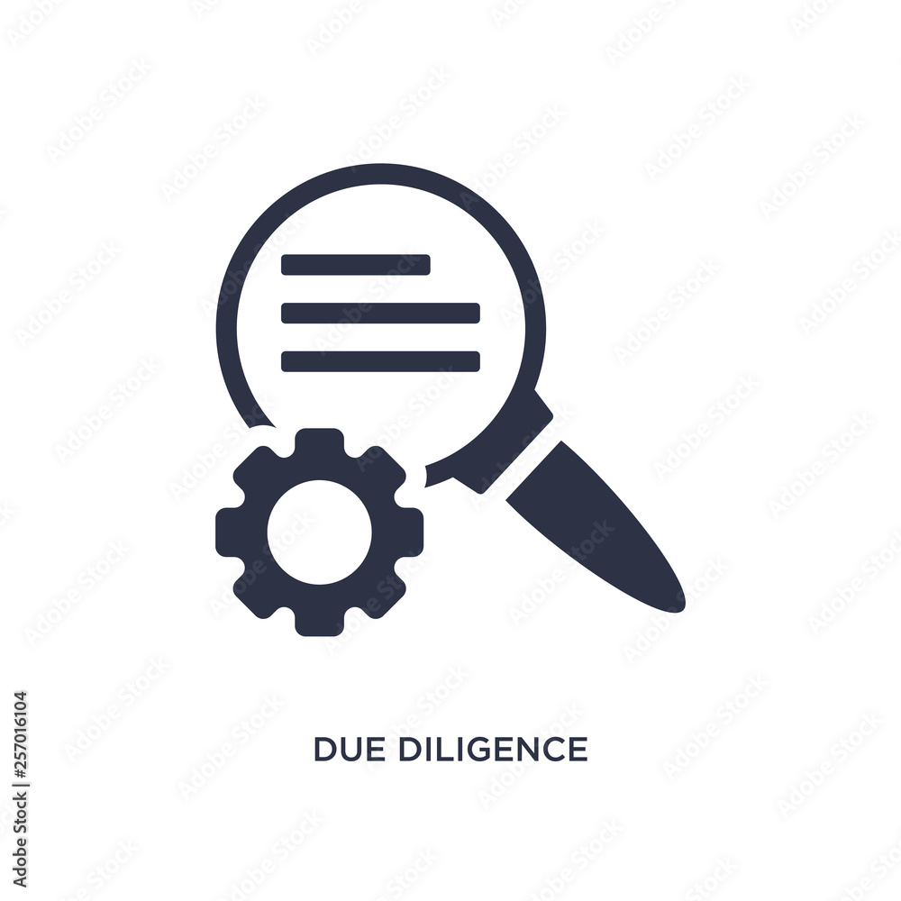 due diligence icon on white background. Simple element illustration ...