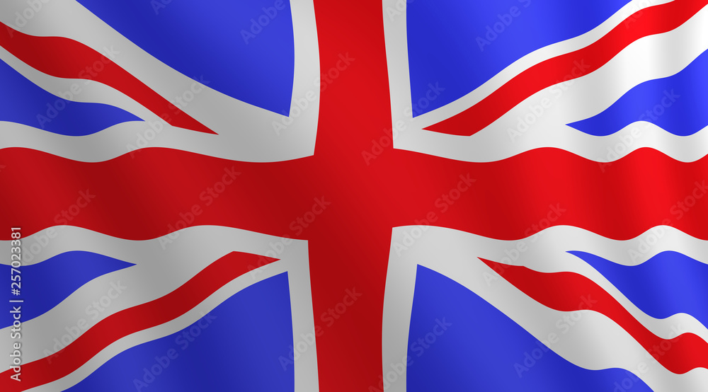 Graphic illustration of a flying British flag Stock Illustration ...
