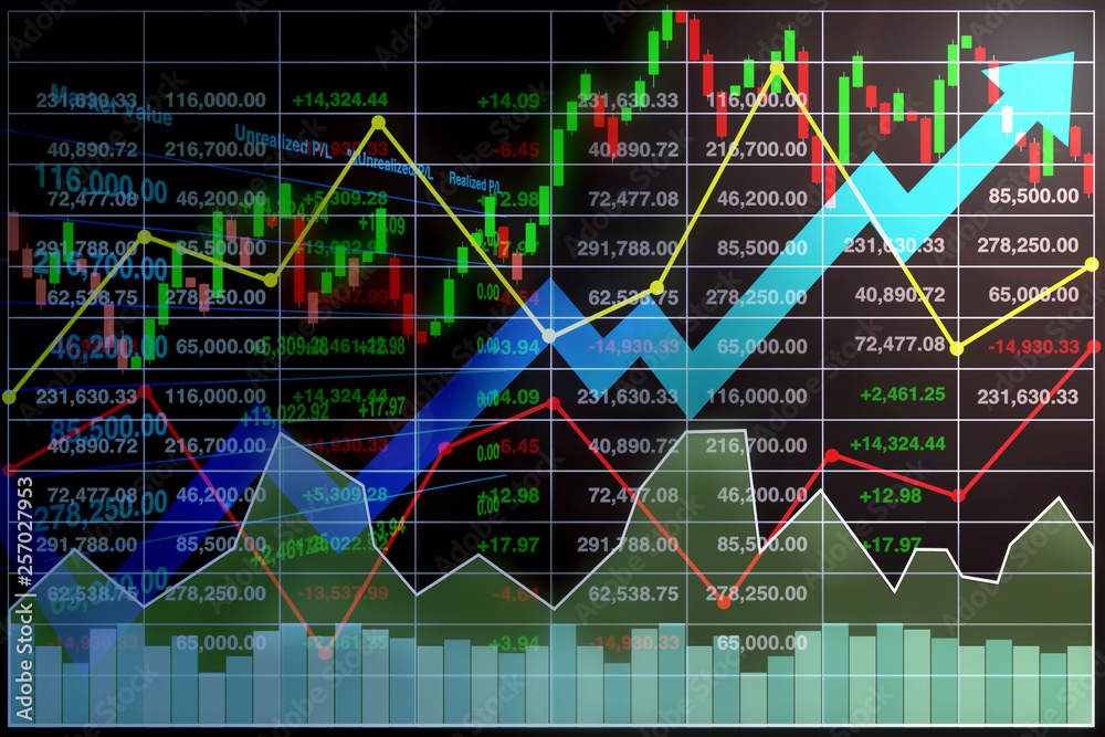 Illustration image of stock index market table background with ...