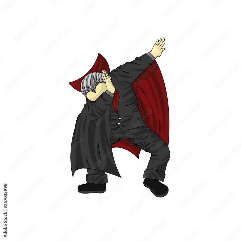 vampire character dancing dab step Stock Vector | Adobe Stock
