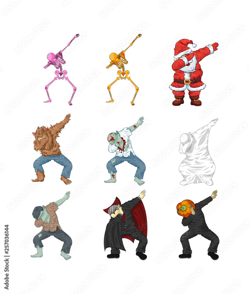 monsters dancing dab step Stock Vector | Adobe Stock