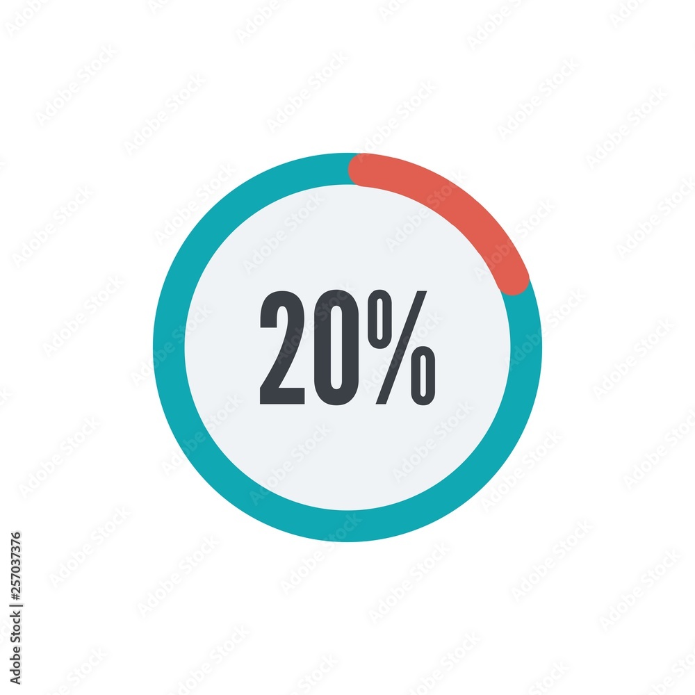 of circle percentage diagrams from 20% ready-to-use for web design ...