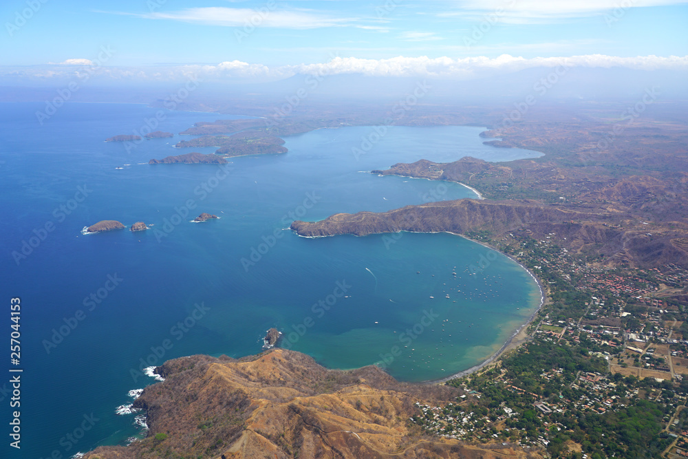 Aerial view of the Playas del Coco beach in the Golfo del Papagayo near ...