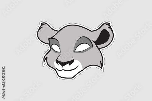 cartoon lion head funny vector logo template Stock Vector | Adobe Stock