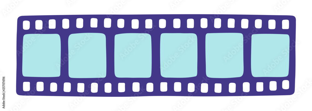 Horizontal film tape on white background. Doodle hand drawn vector ...