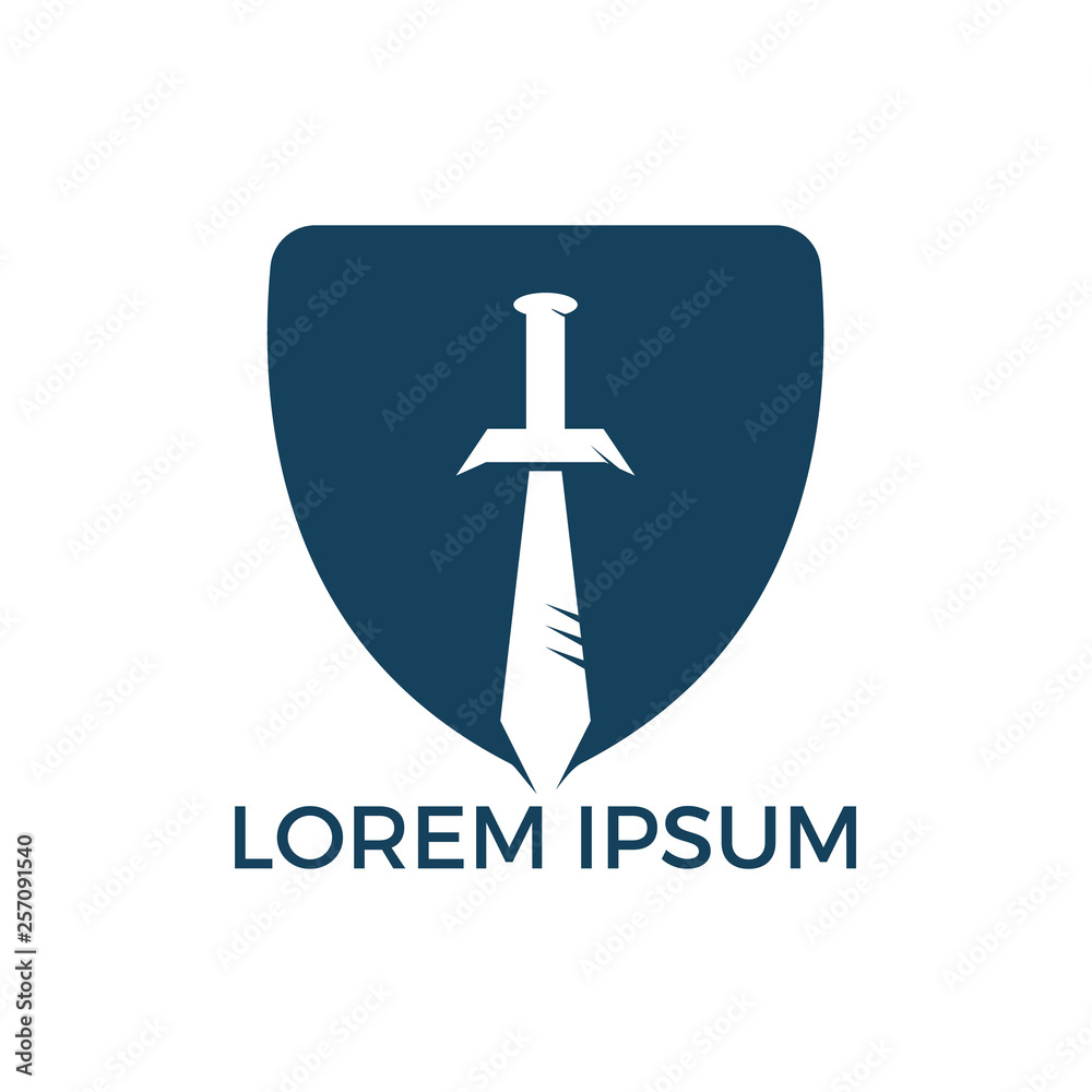 Sword guardian logo design. Elegant Shield logo designs concept vector ...