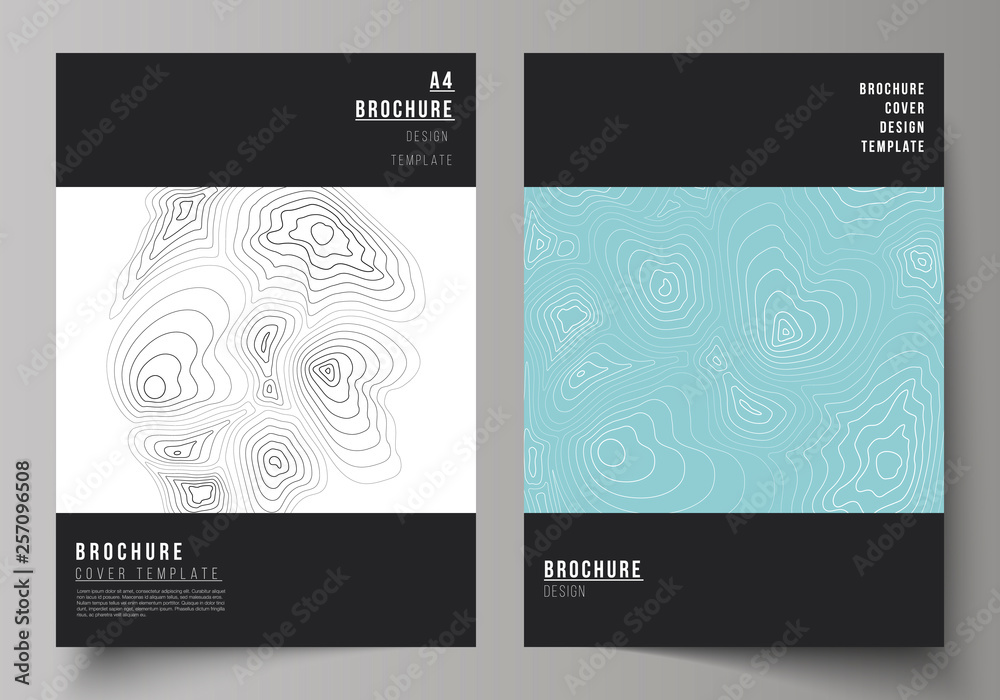 The vector illustration of editable layout of A4 format cover mockups ...