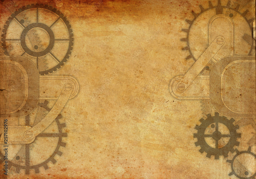 Steampunk Clock Background