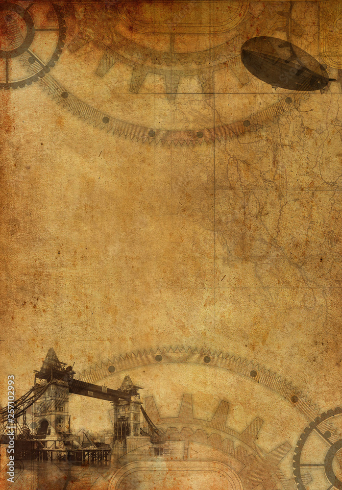 Steampunk Map Wallpaper