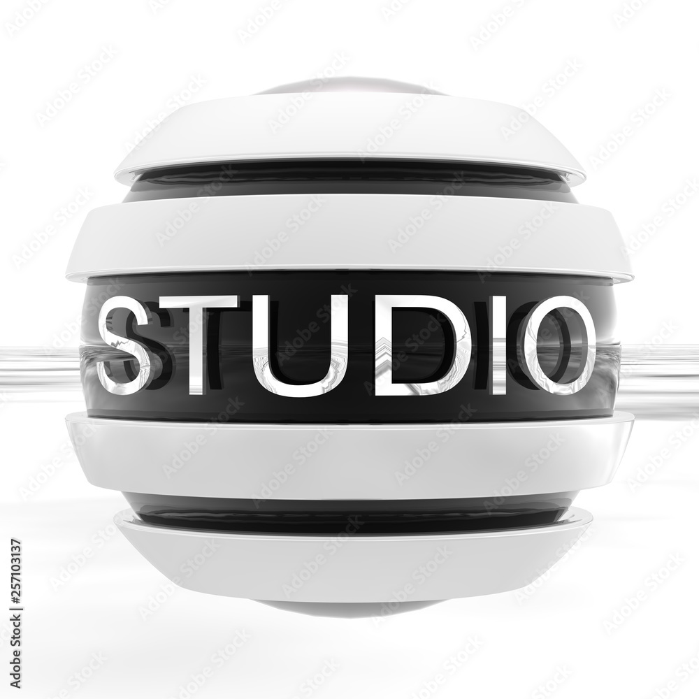 Studio logo design for social network, insta. 3D Illustration of white ...