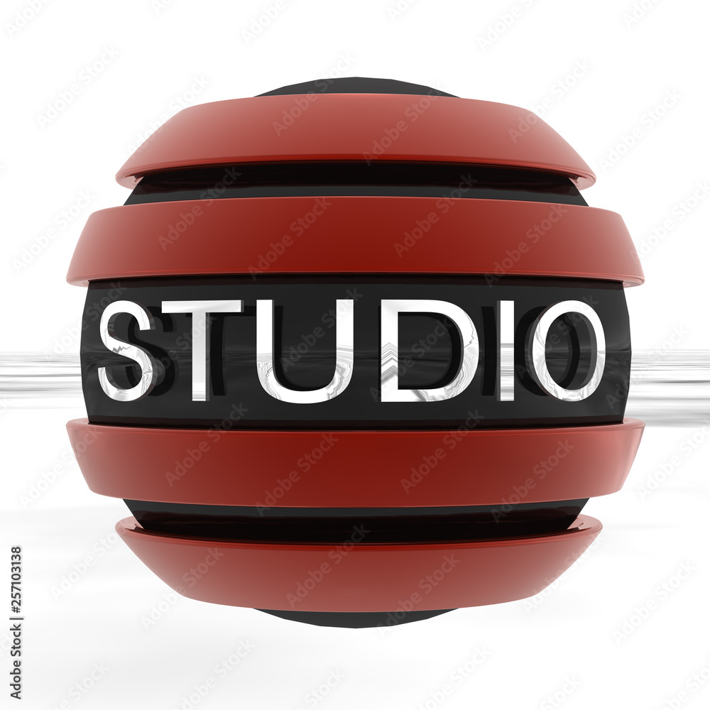 Studio logo template design for social network, insta. 3D Illustration ...
