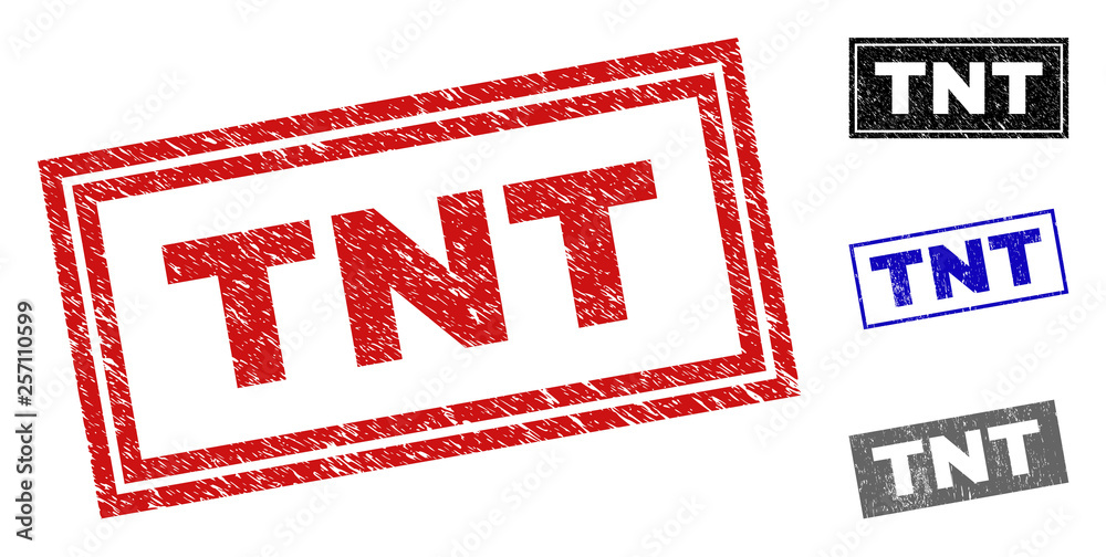 Grunge TNT rectangle stamp seals isolated on a white background ...