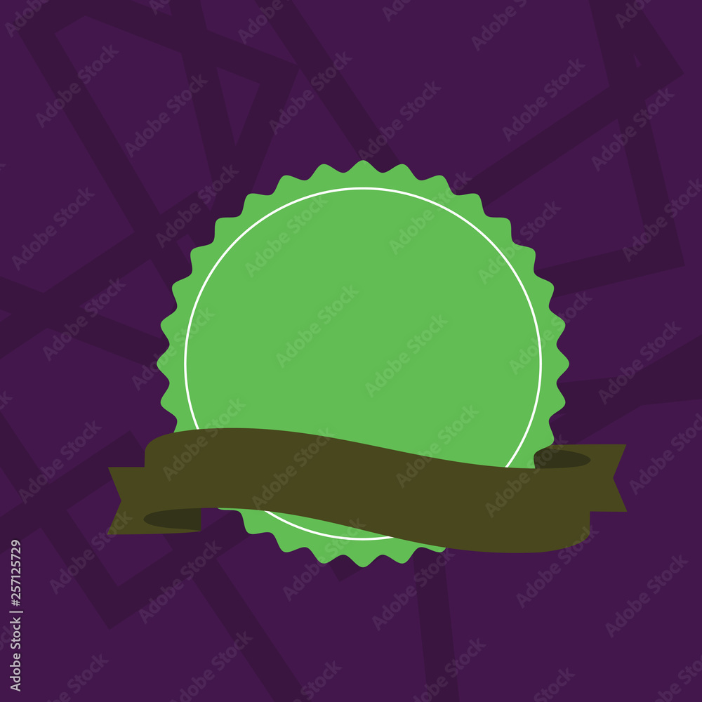 Blank Color Seal Sticker with Jagged Edge and Different Shade Ribbon ...